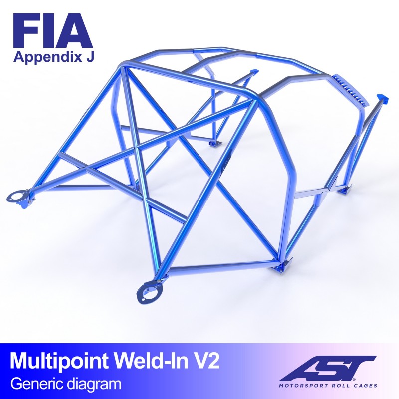 Roll Cage Subaru Impreza (GF8) 5-door Wagon 4WD MULTIPOINT WELD IN V2
