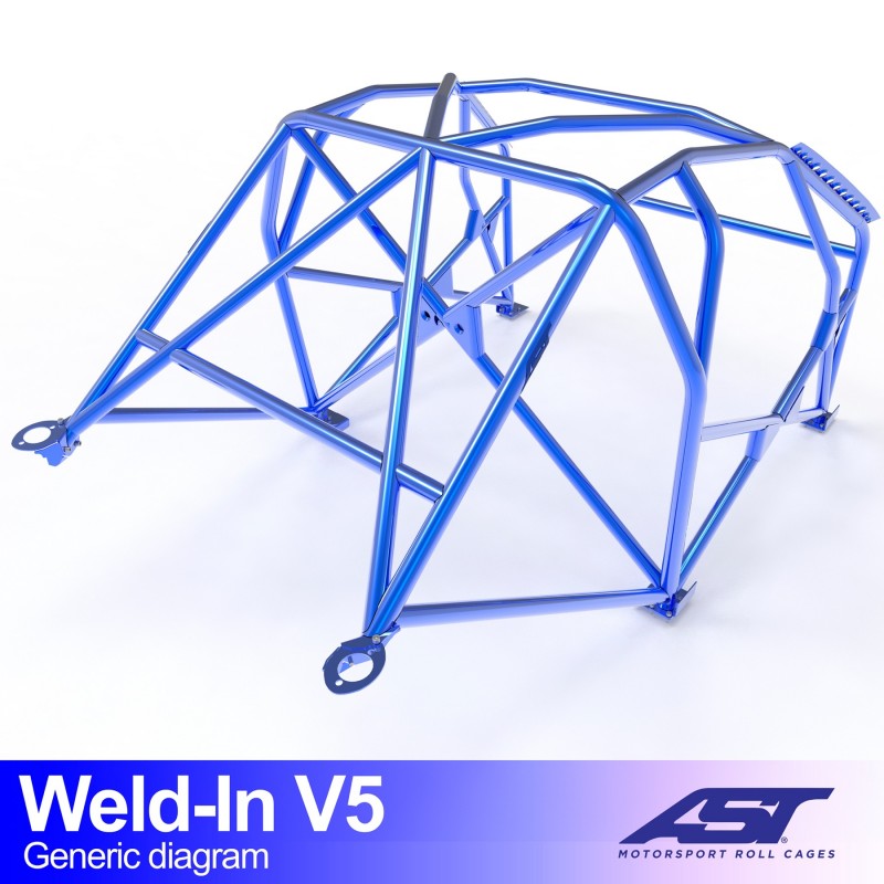 Roll Cage FIAT 124 Spider 2-doors Roadster WELD IN V5
